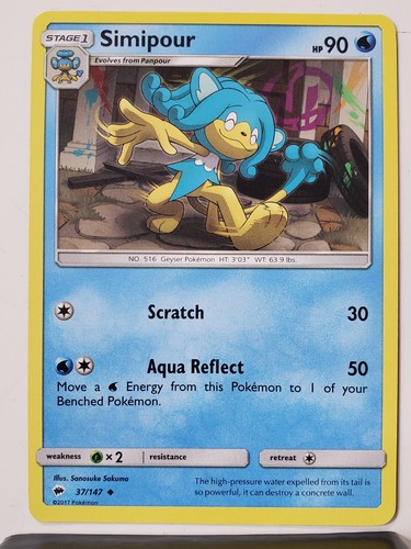 Simipour 37/147 LP / VLP Burning Shadows Sun Moon Pokemon Card $2 Flat ...