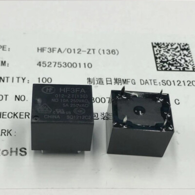 HF3FA-012-ZT(136) 12VDC 10A 250VAC 5 PINS Power Relay (Pack of 10) | eBay