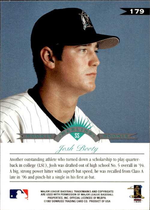 1997 Leaf Josh Booty 179 Florida Marlins | eBay