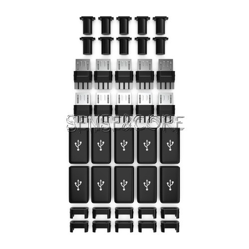 50PCS DIY Micro USB Male Plug Connectors Kit w/ Covers Black- | eBay.de
