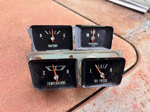 1966 1967 66 67 Chevy Impala SS Caprice Console Gauges Temp Oil Battery ...