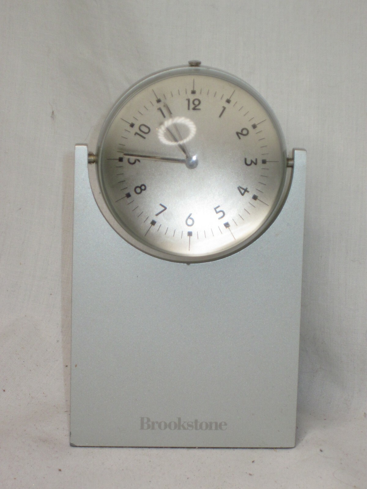 unique Brookstone rotating quartz clock orb ball sphere photo holder ...