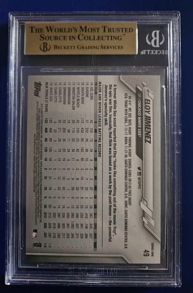 BGS 9.5 (Gold Label) ︎ Eloy Jimenez #49 ︎ 2020 Topps Cup | eBay