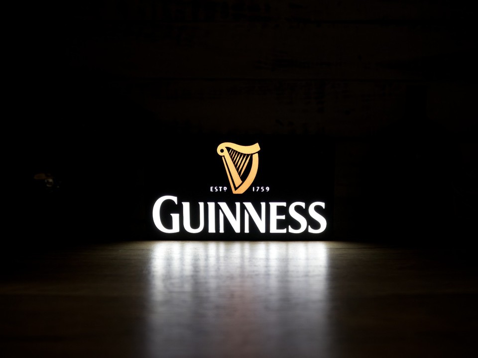 Guinness LED sign, USB Powered Bar Logo, Man Cave & Bar Sign, Micro Pub ...