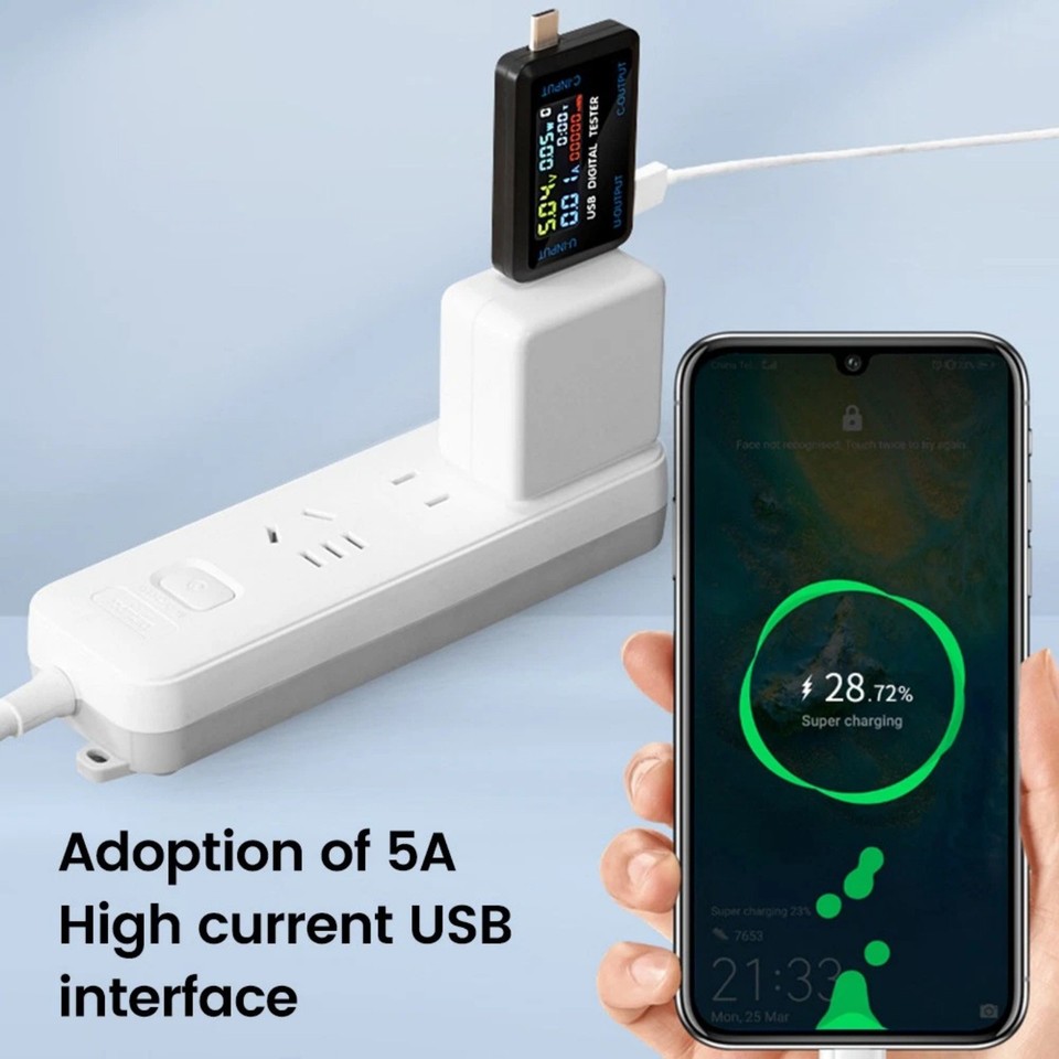 1PC USB C Digital Multimeter Tester for Voltage Current Capacity ...