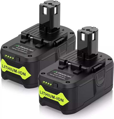 2 PACK 6.0Ah 18V Lithium Battery for RYOBI P108 P109 P104 18Volt Power ...