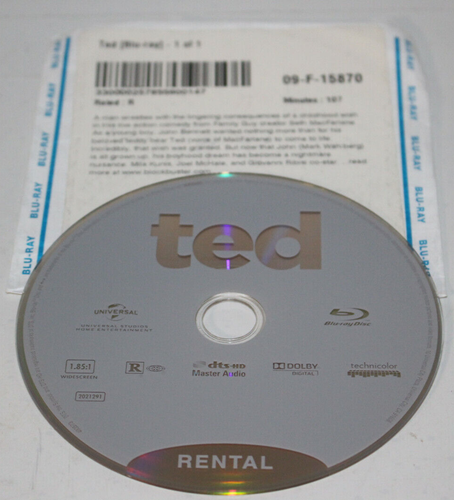 Ted (Blu-ray) in Blockbuster Rental Sleeve | eBay