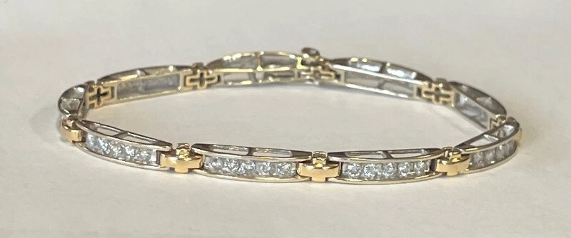 10K Yellow Gold Kay Jewelers Diamond Baguette Bracelet, 50% OFF