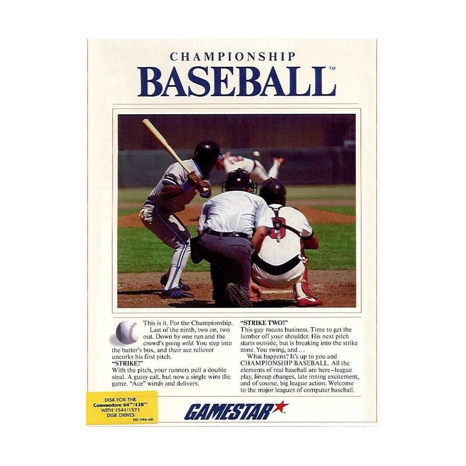 Activision Computer Game Championship Baseball SW (New) | eBay