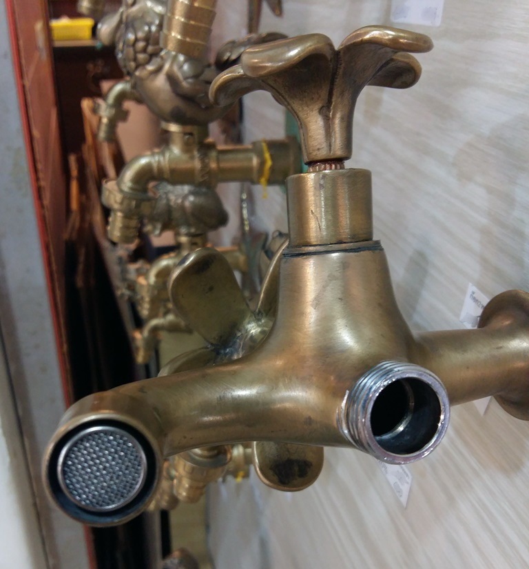 Spigots Brass Bathtub 2 Handles Water Faucet Hot And Cold Decor Vintage ...
