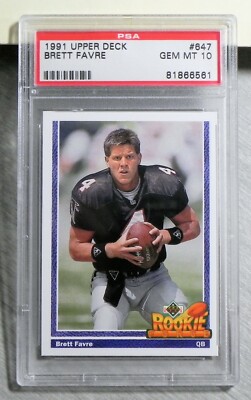 Brett Favre 1991 Upper Deck Rookie Card #647 _ PSA 10 GEM MINT ...