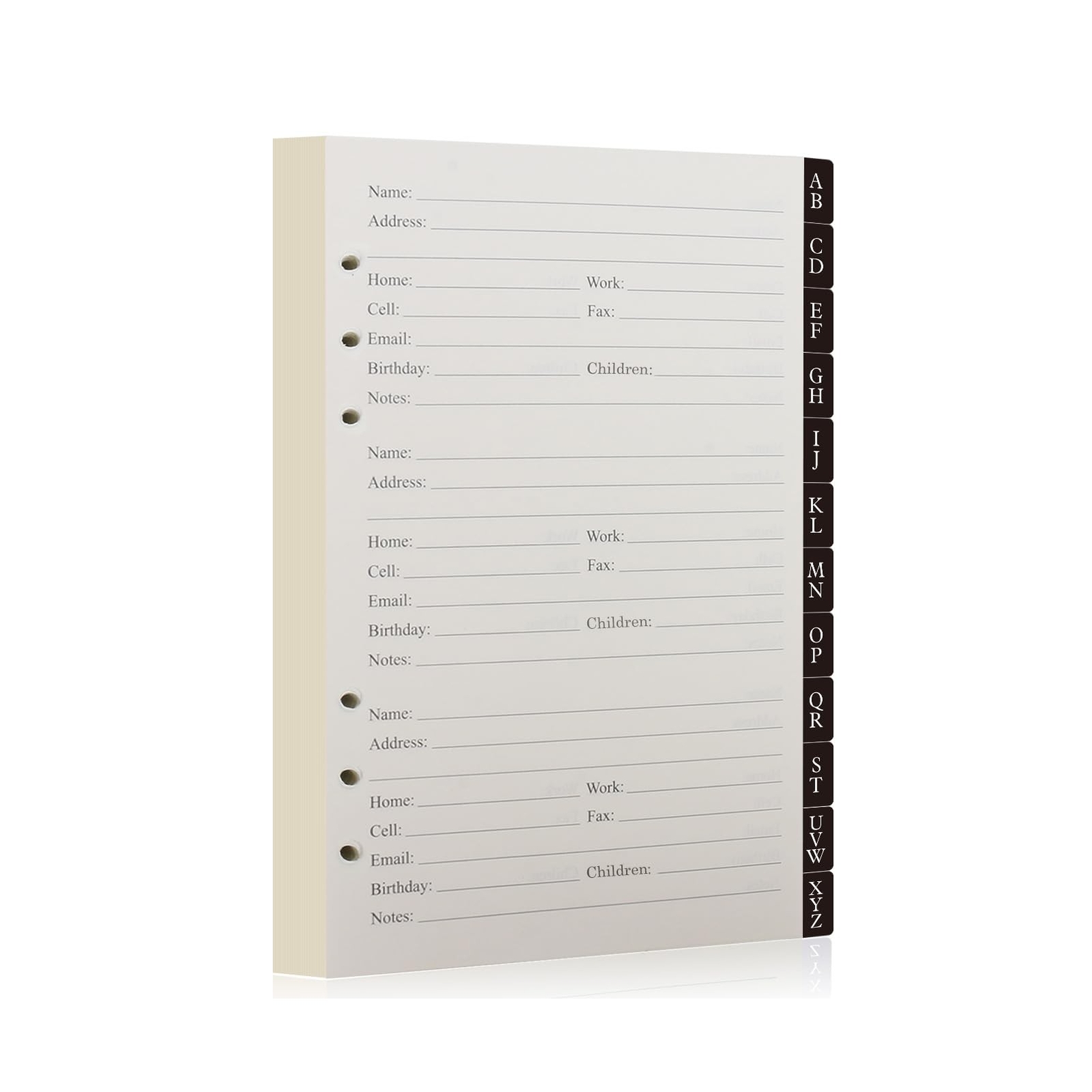 Address Book Refill Pages 648 Contacts (236 Replacement Pages of ...