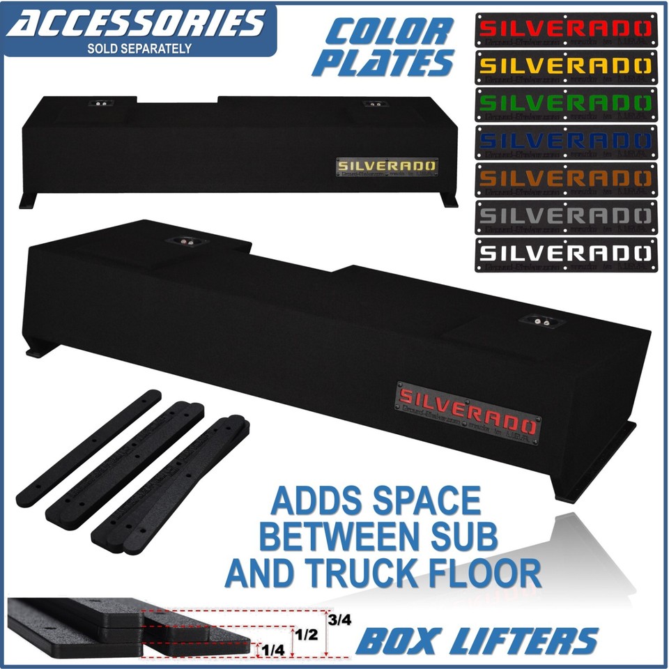 2019-2024 Chevy Silverado Crew Cab Truck Sub Box 12" Dual Subwoofer ...