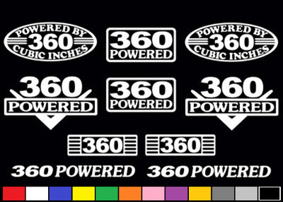 10 DECAL SET 360 CI V8 POWERED 5.9 ENGINE STICKERS EMBLEMS RAM VINYL ...