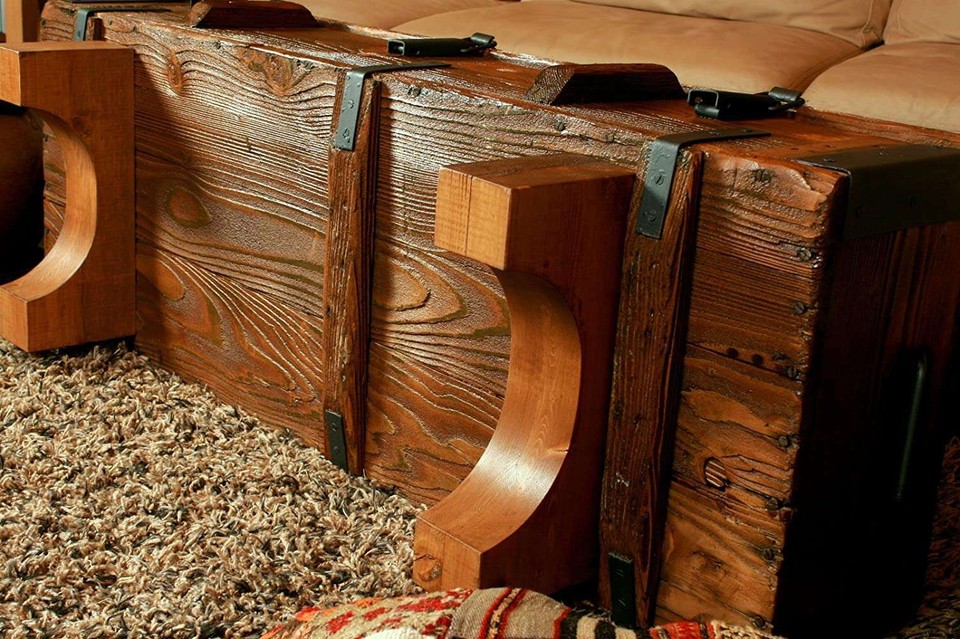 Wooden Coffee Table Chest Vintage Style, Storage Trunk Chest, Cottage ...