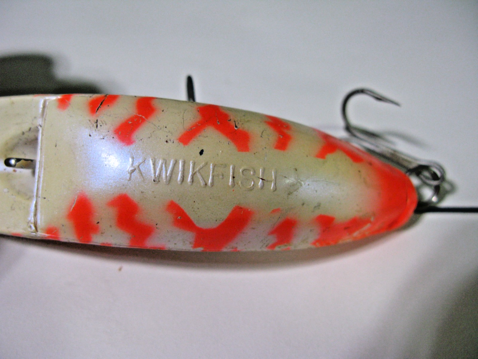 Luhr Jensen (pre Rapala) Kwikfish K14, Neon Orange & Pearl white, .7oz ...