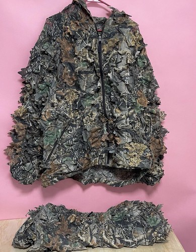 Cabelas Ghillie Camo Leaf Hunting Suit Set Mens Size Xl Vintage | eBay