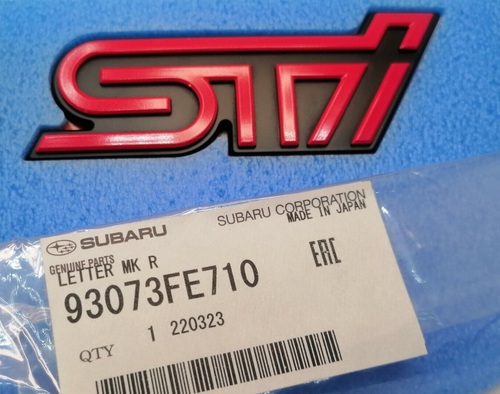 93073FE710 OEM Subaru Impreza WRX STi 05- Rear Trunk Emblem Pink And ...