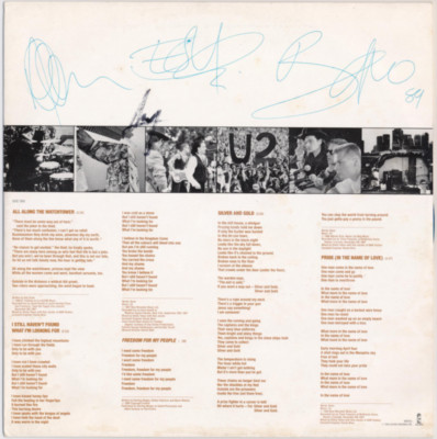 U2 band signed autographed record album sleeve! AMCo LOA! 9602 | eBay