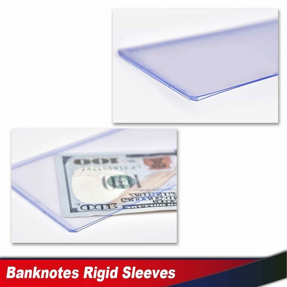 50 Banknotes Rigid Sleeves For Modern Size US Currency Notes Topload ...