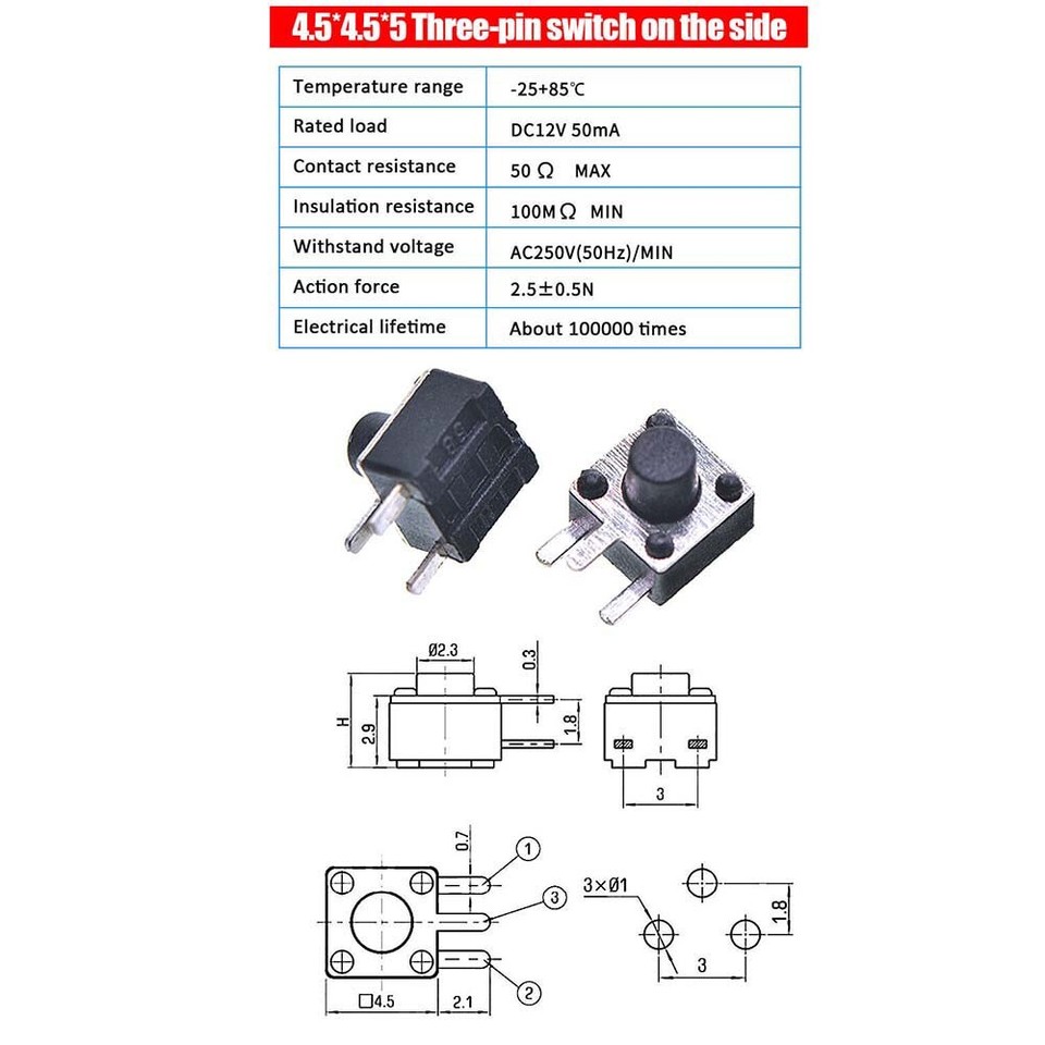 SPST Small Mini Miniature Tactile Push Switch SMD PCB DIP Many Styles ...