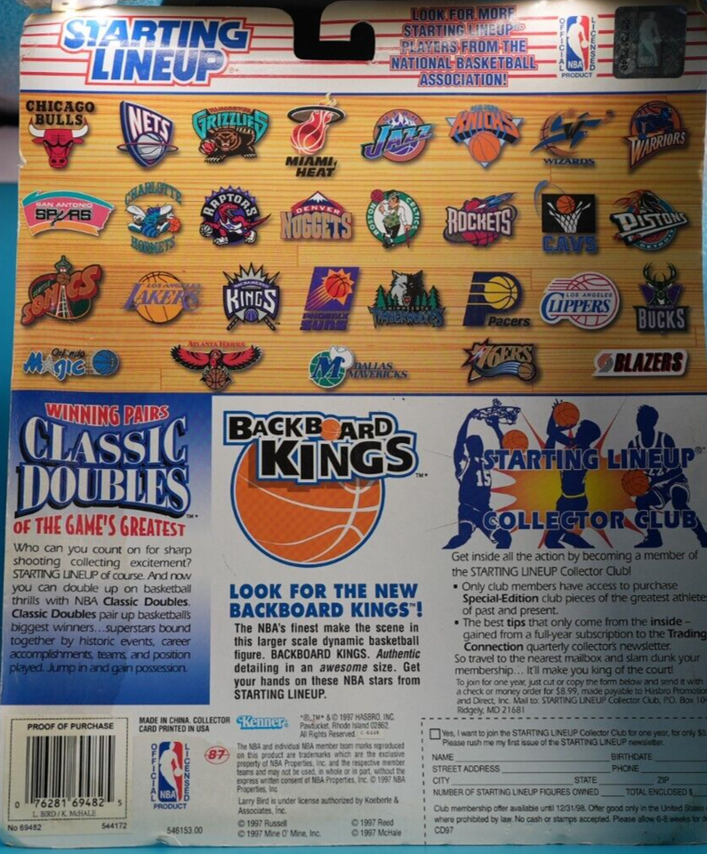 Larry Bird Kevin McHale 1997 NBA Starting Lineup Classic Doubles Boston ...