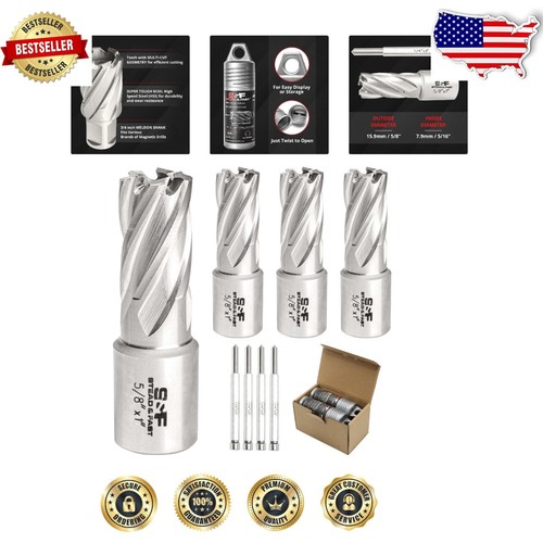 High-Speed Steel Annular Cutter Set, 5/8" Diameter x 1" Depth for ...