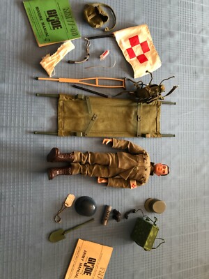 Vintage 12" GI Joe MARINE MEDIC w/ Painted Head Figure Army Manual ...