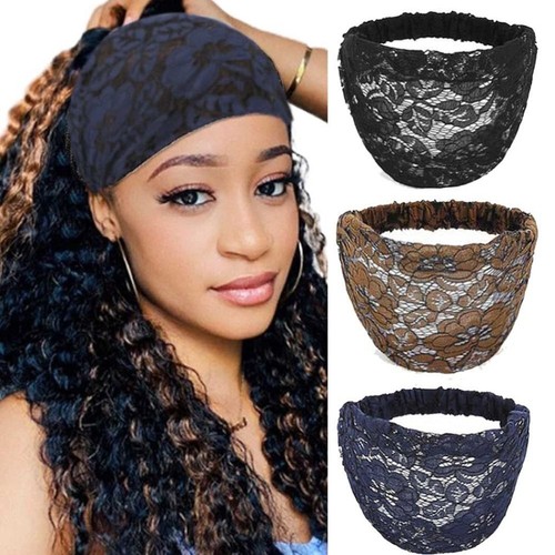 Wide Edge Lace Hairband Ethnic Embroidery Flower Headscarf New Mesh ...