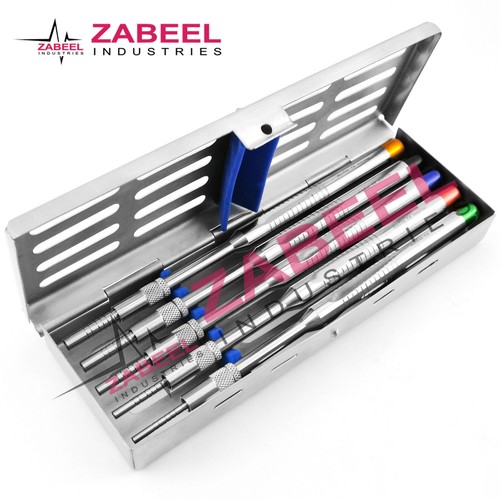 5 Osteotome set Osteotomy Concave Sinus Implant Lift Bone Surgical Tray ...