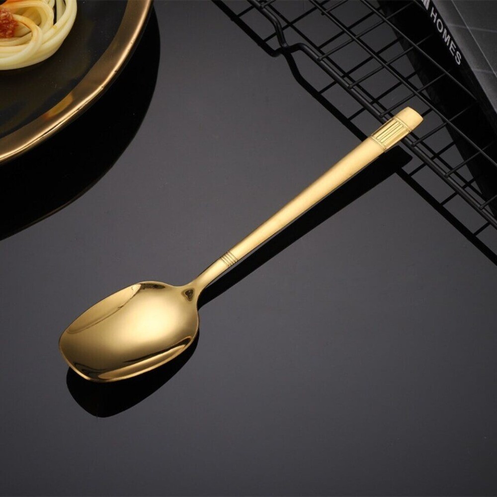 Korean Style Lantern Spoon Stainless Steel Stirring Spoon Long Handled ...