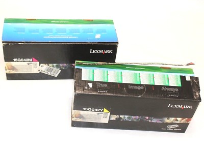 C752 Lexmark Genuine OEM Magenta & Yellow Toner Cartridge 15G042Y 15G042M NEW | eBay