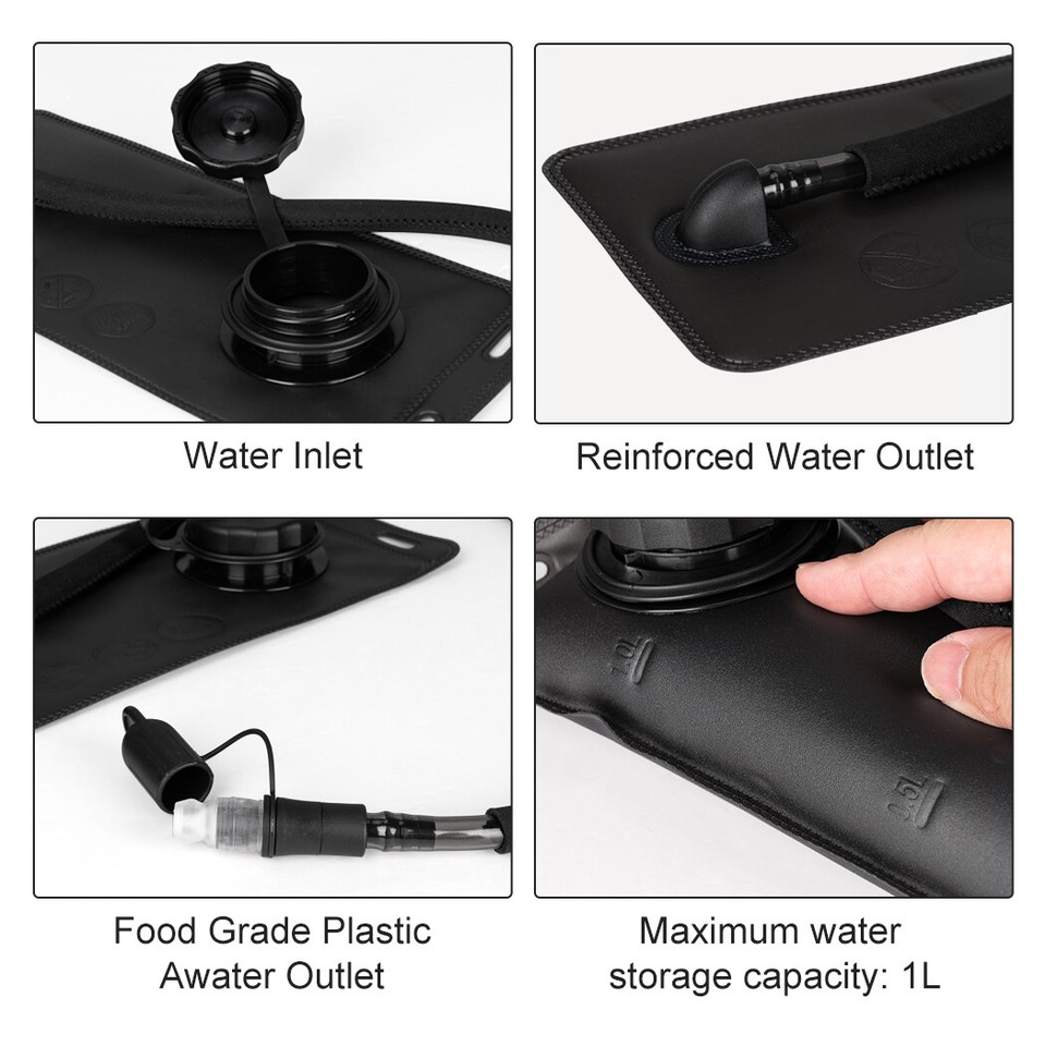 TOPTACPRO Tactical Hydration Pouch Bag w/ 1L Hydration Bladder MOLLE ...