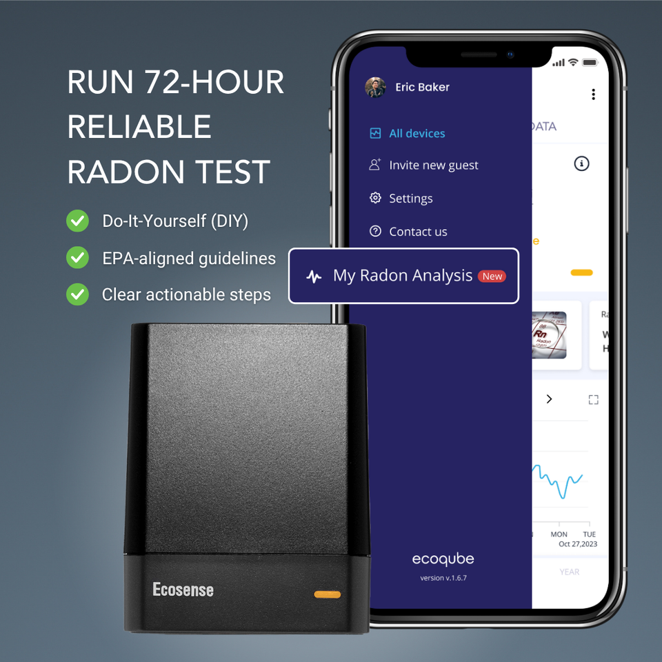 Ecosense EQ100 EcoQube, WiFi connected Digital Radon Detector,Remote Data access | eBay