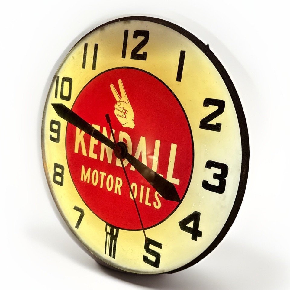 Vintage 1950’s Kendall Motor Oil lollipop Swihart Products Glass Dealer ...