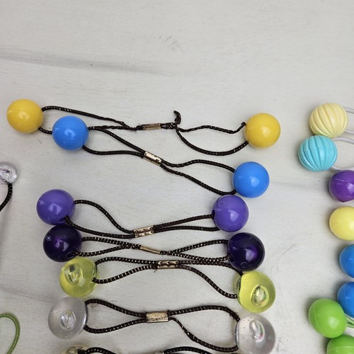 Lot Of 23 Vtg Plastic Acrylic Twin Beads Pony Tail Holders Hair Ties ...