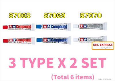 TAMIYA POLISHING COMPOUND SET FIN FINISH COARSE 87068 87069 87070 3 ...