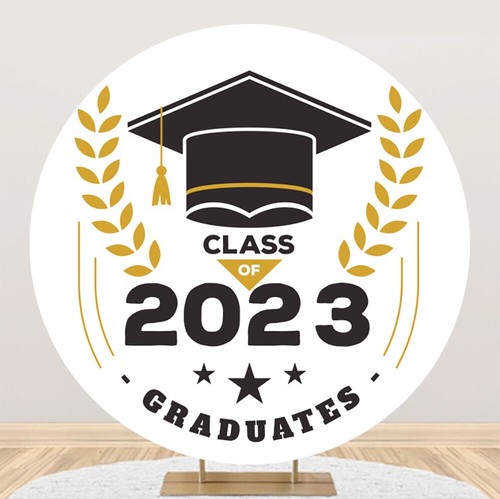 Round Class 2023 Graduation Backdrop Photo Congrats Grad Background ...