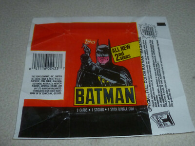 VINTAGE 1989 BATMAN MOVIE 2ND SERIES CARD WAX BOX PACK WRAPPER TOPPS DC ...
