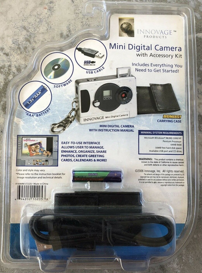 INNOVAGE® mini digital camera kit keychain w/accessories NEW! | eBay