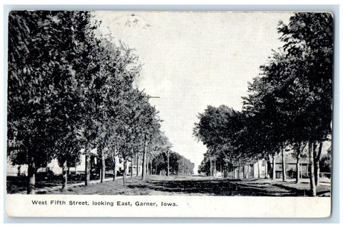 c1910's View Of West Fifth Street Looking East Garner Iowa IA Antique ...