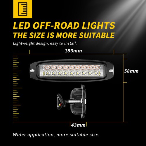 2X 6" Flush Mount LED Work Light Bar Spot Flood Rear Bumper Reverse ...