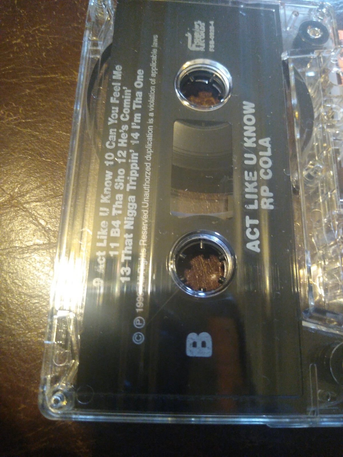 RP Cola Act Like U Know Cassette Tape Rap Thim Boyz 1999 Texas Man Hold ...