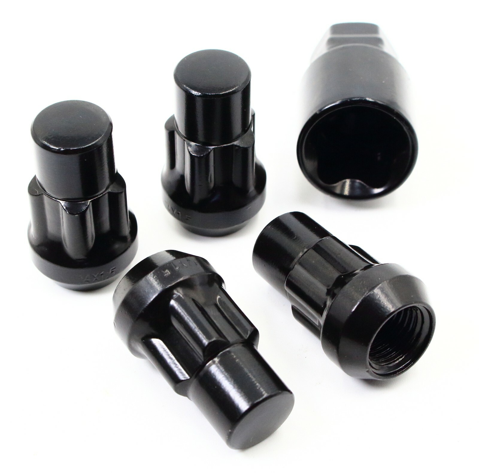 4 1.5" 14x1.5 Black Acorn Tuner Veritek Wheel Locks For Aftermarket ...