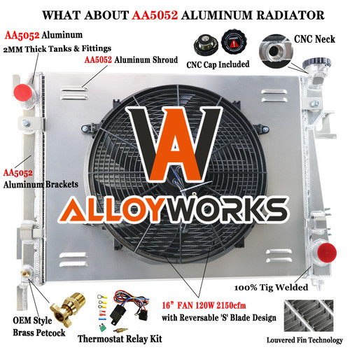 2 Row Aluminum Radiator&Shroud Fan For 2004-09 Dodge Ram 1500/2500/3500 ...