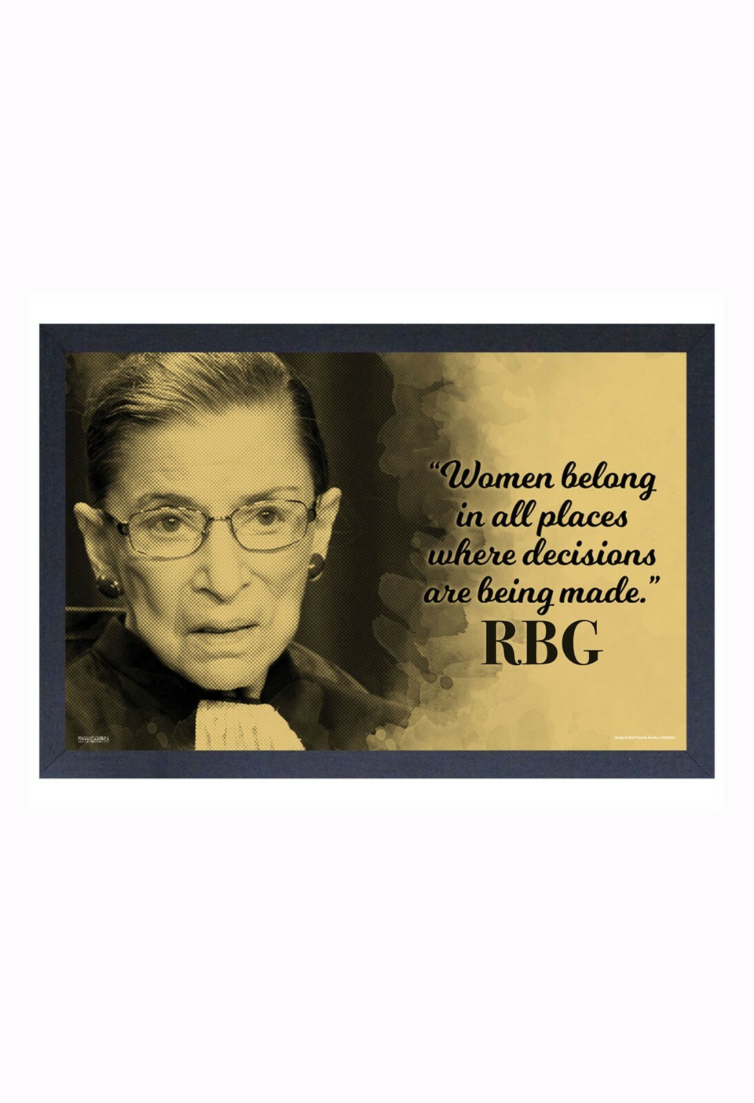 RBG WOMEN BELONG 13x19 FRAMED GELCOAT POSTER RUTH BADER GINSBURG JUDGE ...