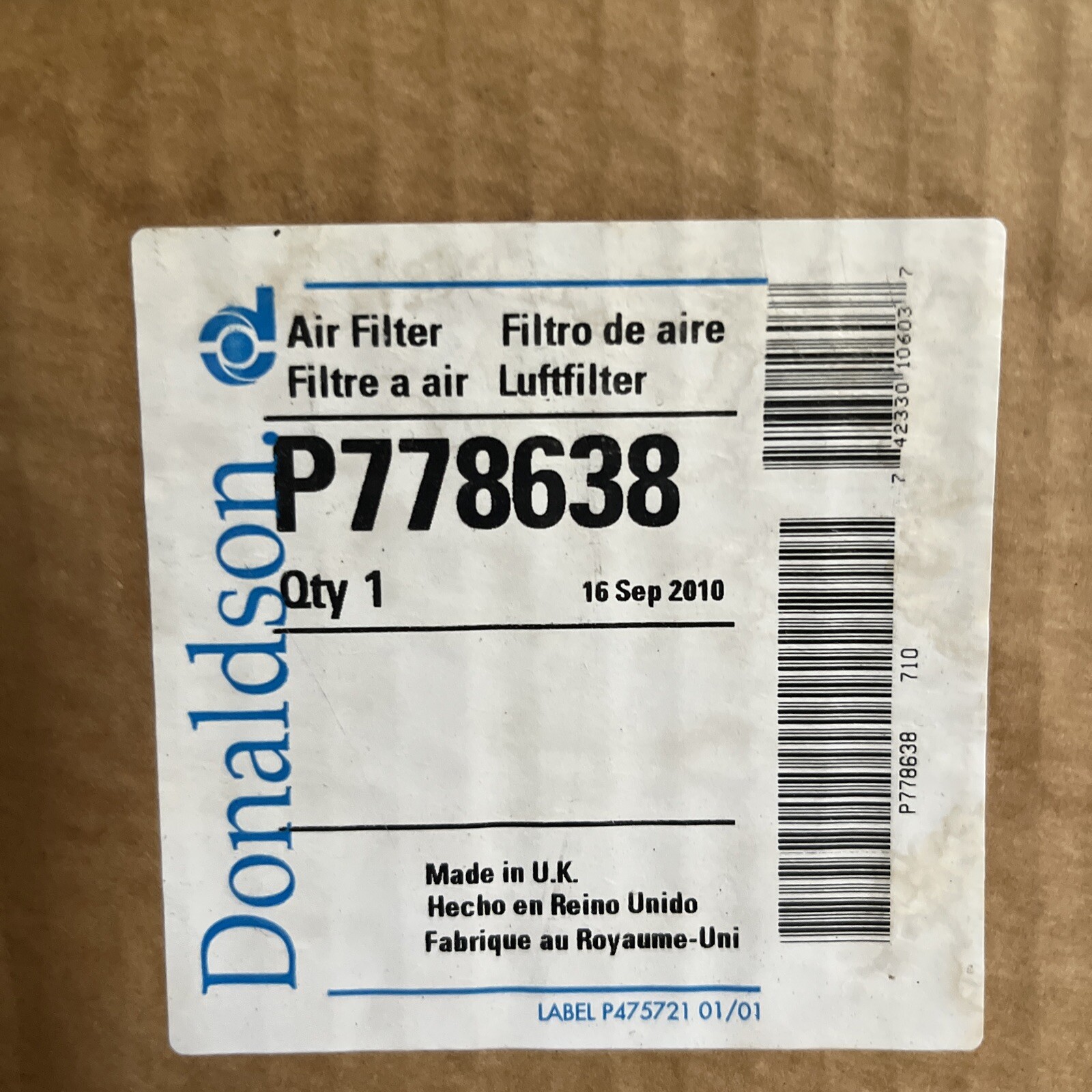DONALDSON P537791 - Air filter cross reference
