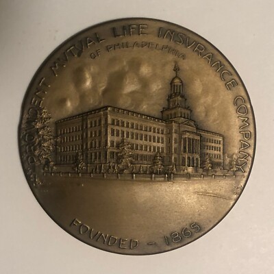 3 1/4" Provident Mutual Life Insurance Company Table Medal/Paperweight ...