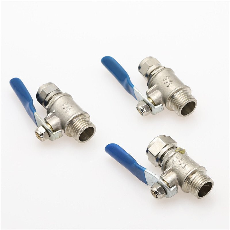 Pneumatic Copper Ball Valve 1/4" Male to 6/8/10mm Tube Quick Connect RO ...