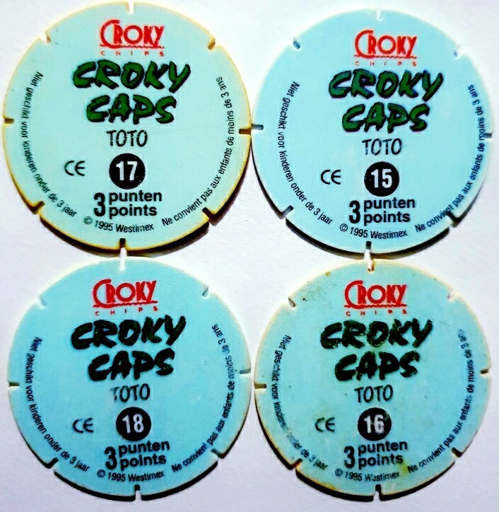 Croco, Dino, Toto Cartoon Tazos - Croky Caps Flippos - 1995 | eBay